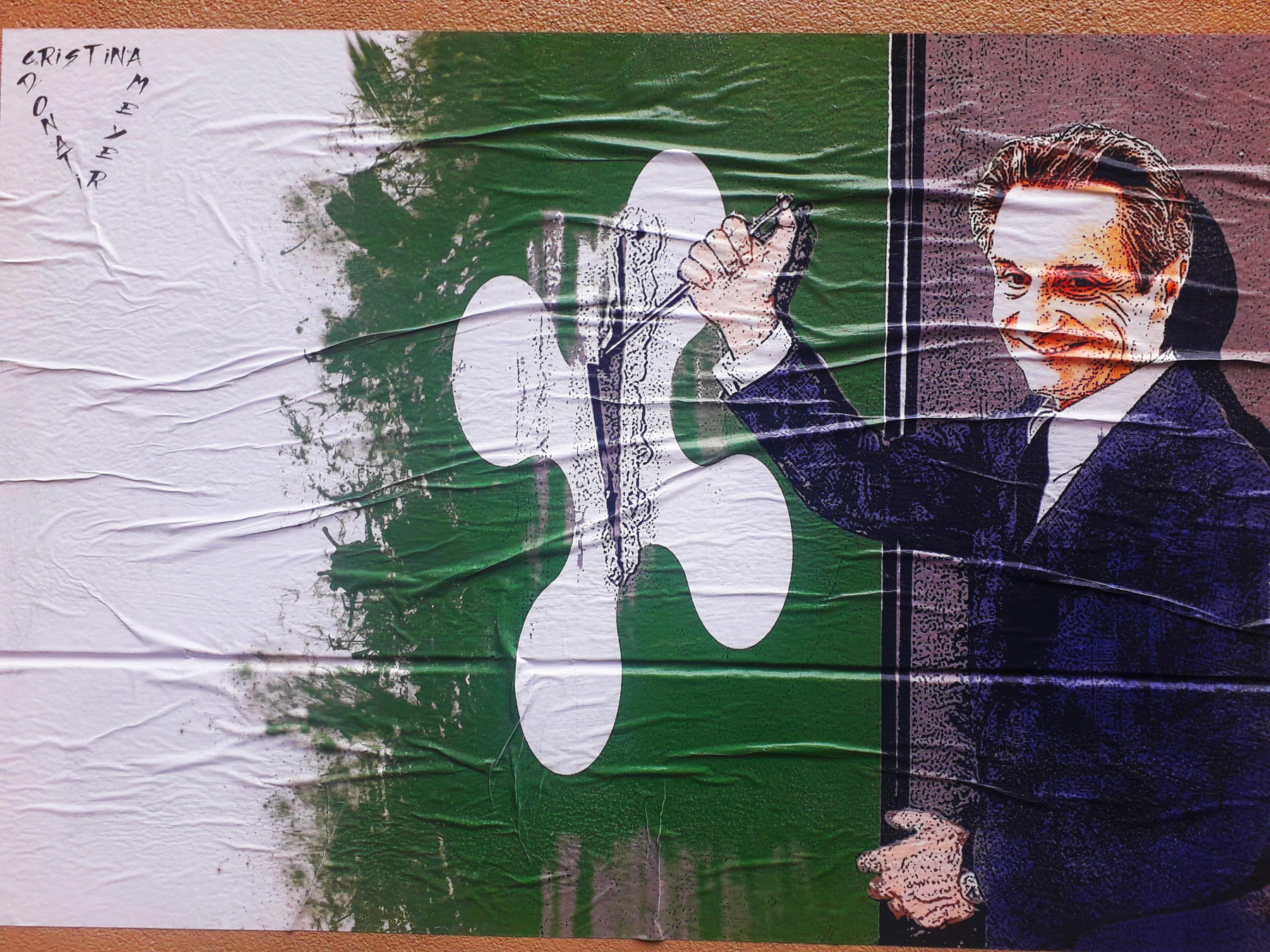 I tagli di Fontana... alla sanità. L'opera di street art affissa all ...