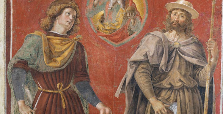 Perugino, gonfalone dei santi Romano e Rocco di Deruta