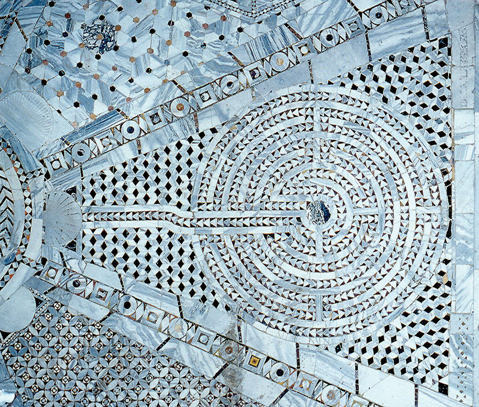 A marble labyrinth on the floor of the Basilica of San Vitale in Ravenna.