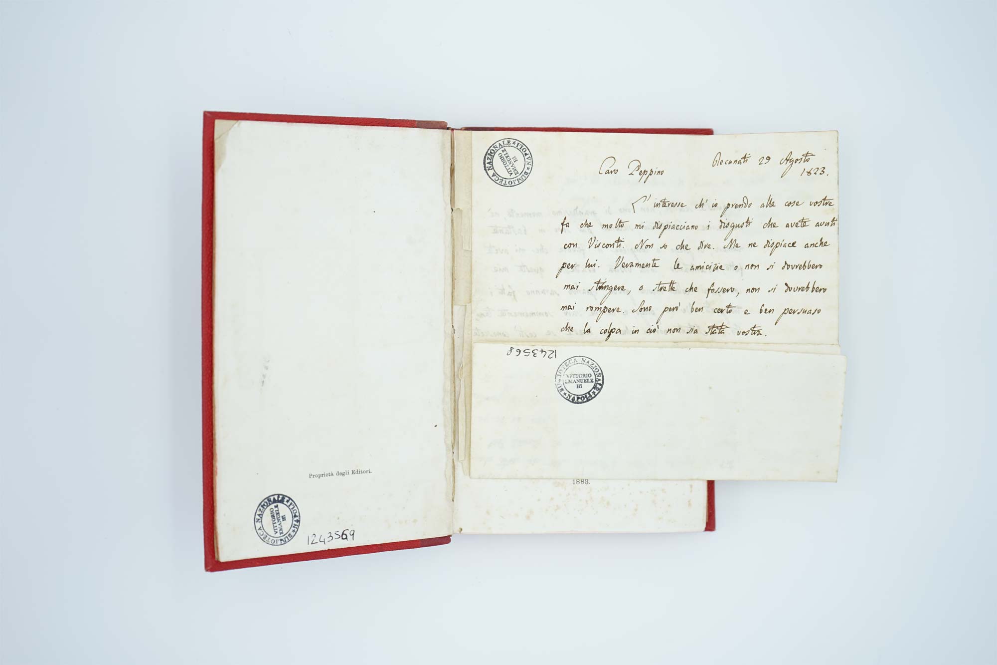 Naples National Library acquires a letter from Leopardi with a thought ...