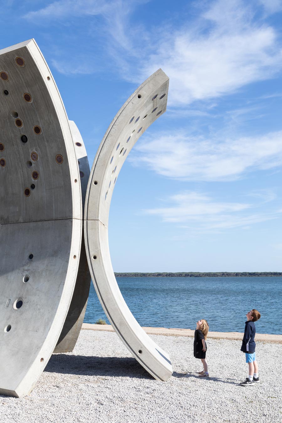 In Orbetello, Virginia Overton's giant concrete tulip.