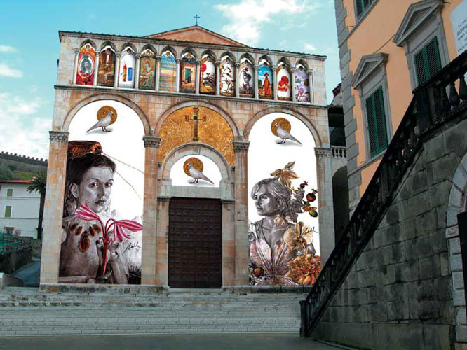 Zeitgenössische Ausstellungen in einer Kirche aus dem 14. Jahrhundert ...