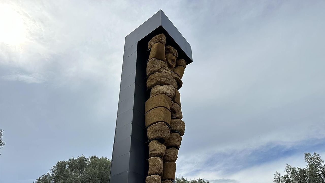 Agrigento's telamon, symbol of the Sicilian region's upside-down world