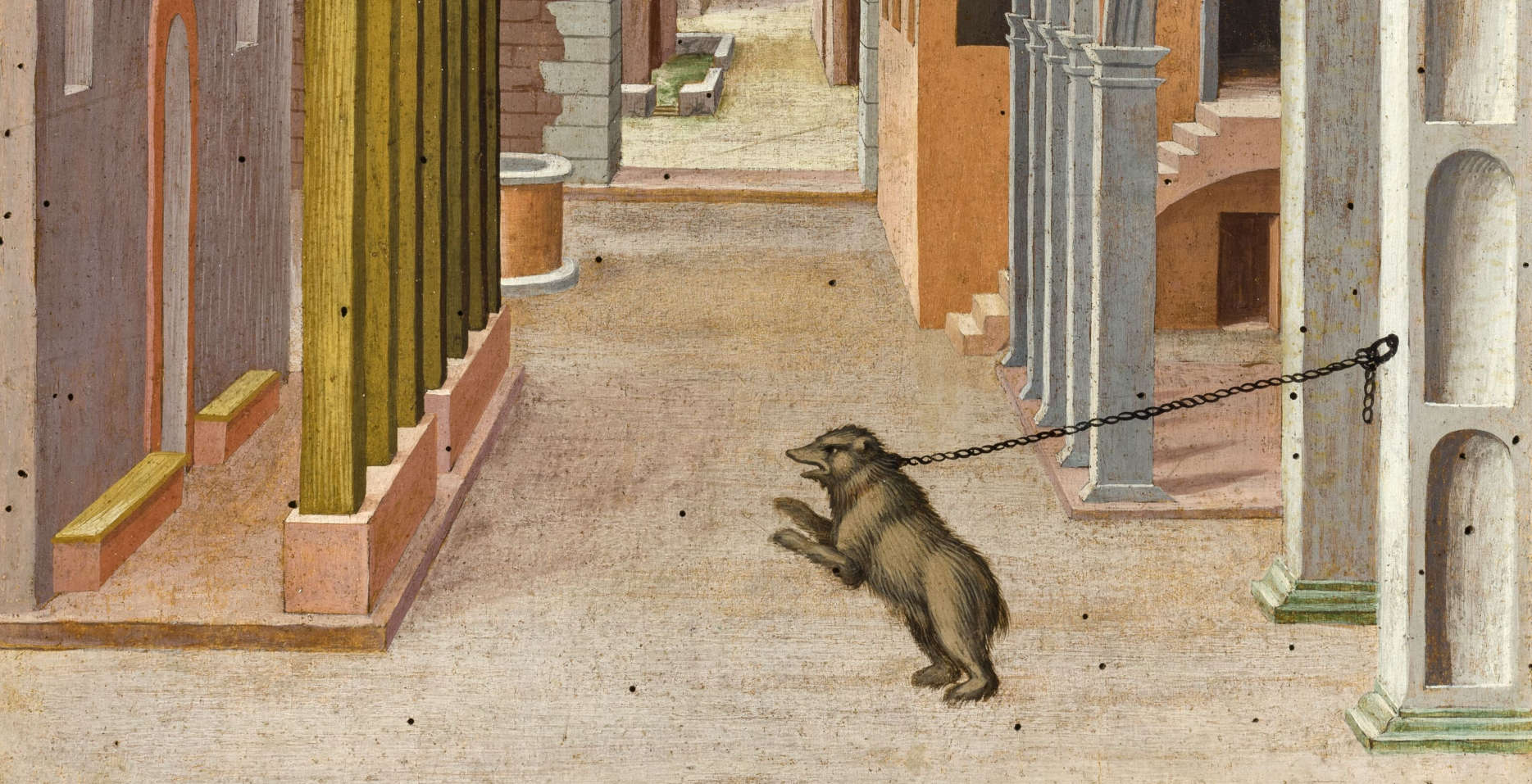 Pourquoi un ours est-il enchaîné au palais d'une ville de la Renaissance