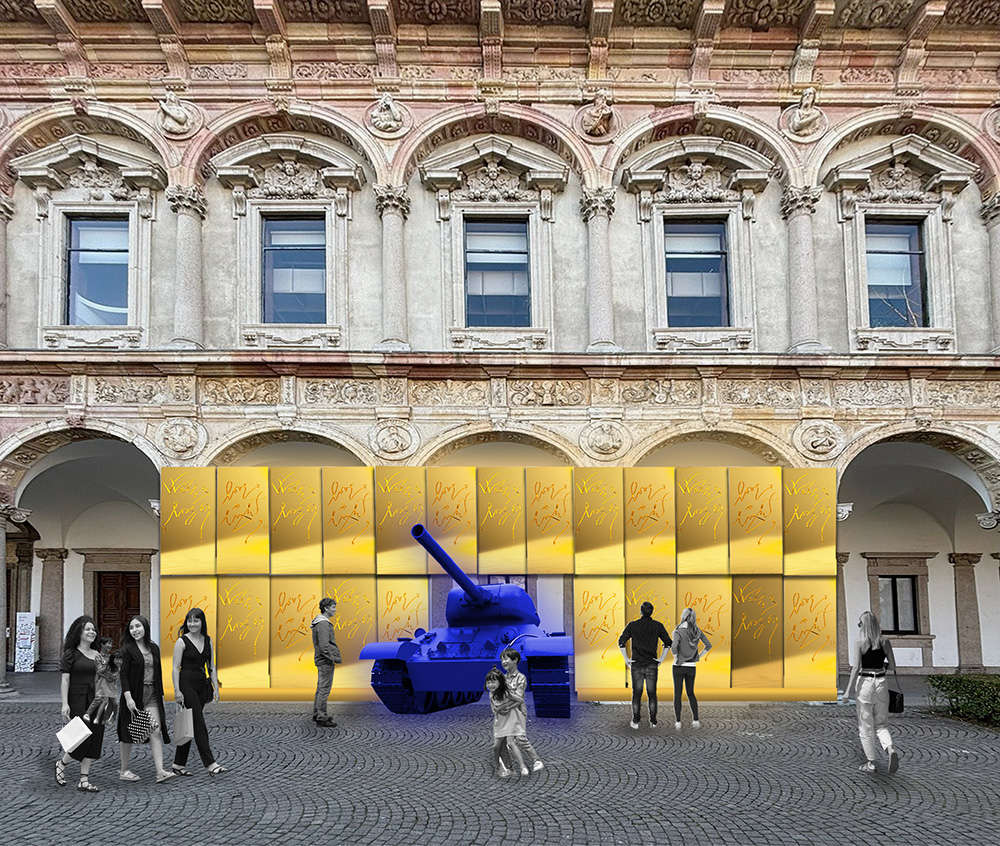 A blue tank at the Statale di Milano: Rotelli's installation for Design ...