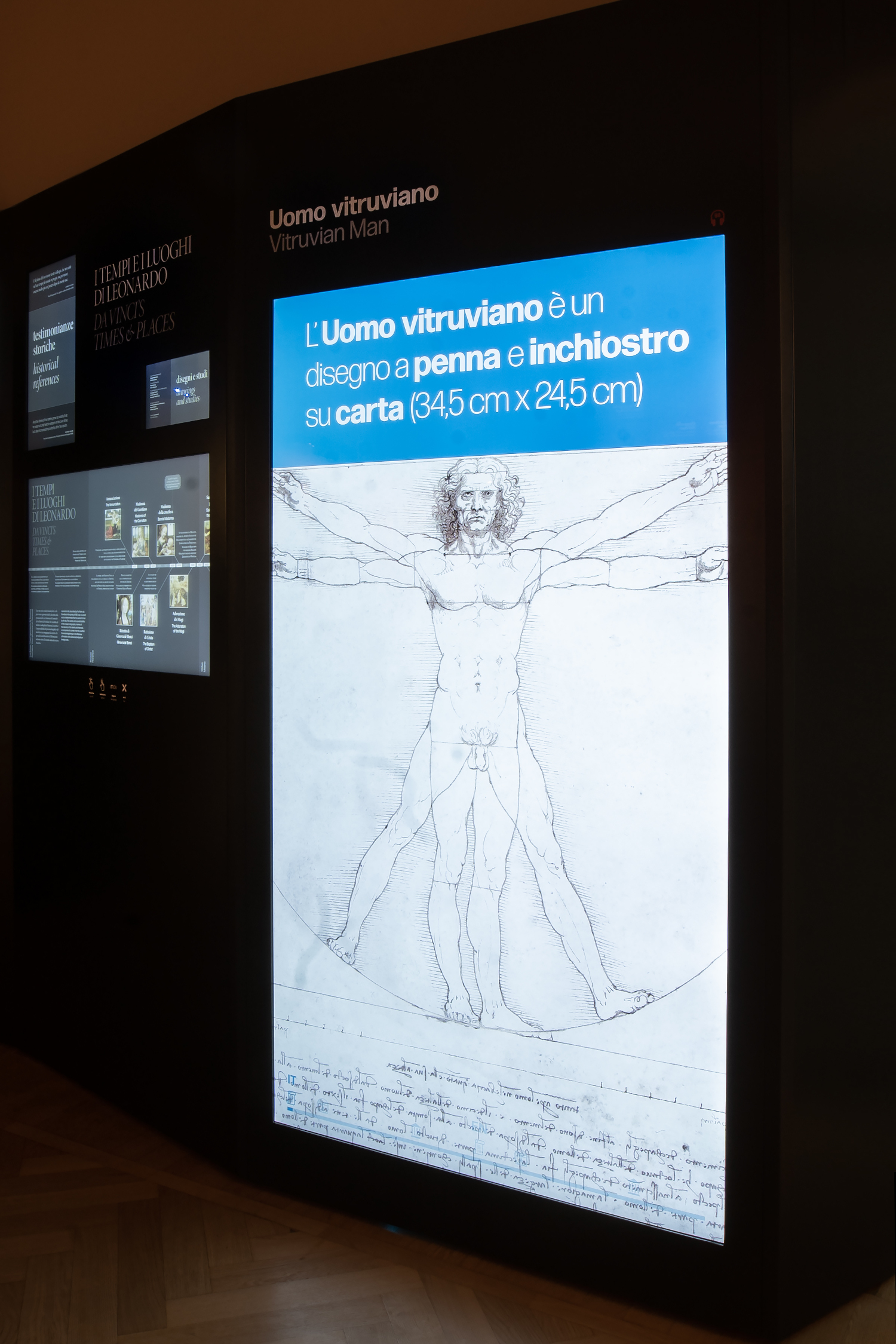 At Leonardo3 museum, a new and unprecedented interactive wall brings together twenty paintings ...