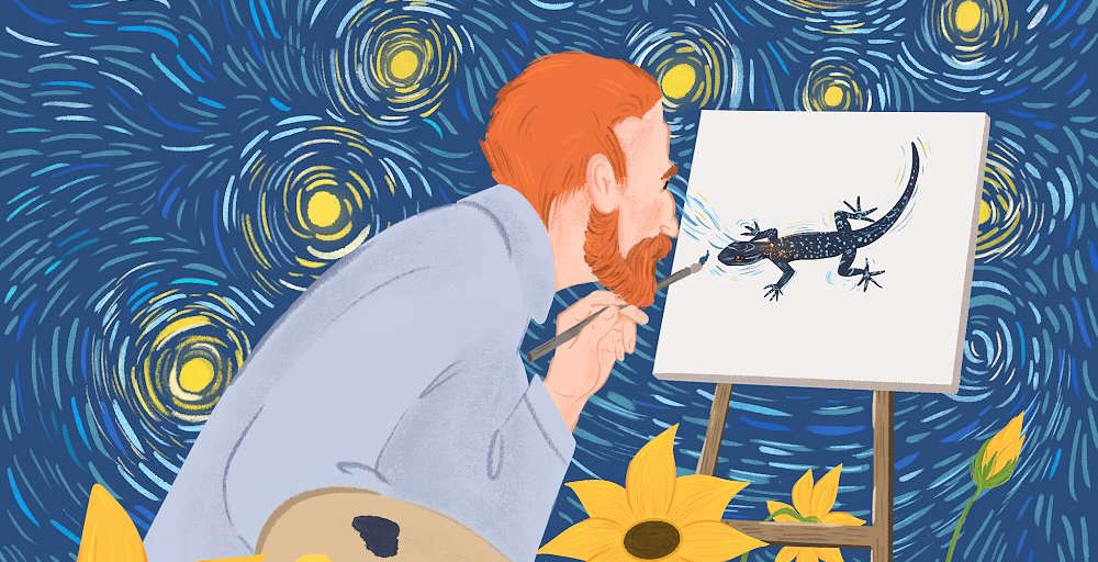 In India discovered a small gecko named in honor of Van Gogh