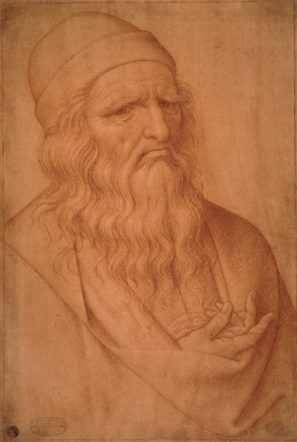 Turin, Italy, Leonardo's Self-Portrait is shown in a dedicated exhibition
