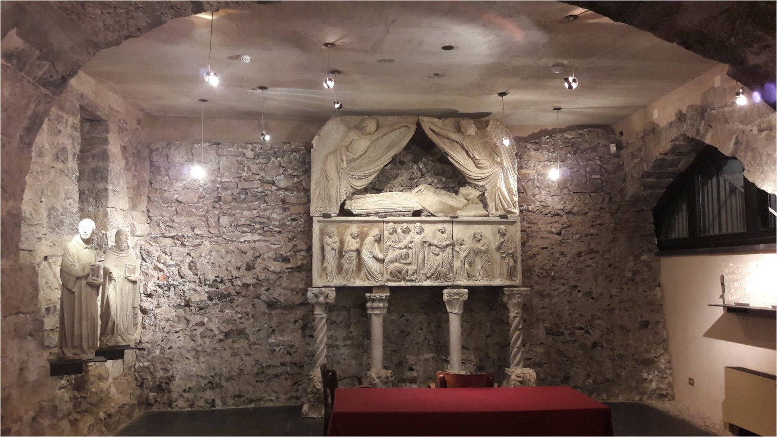 Genoa, recomposed the Fieschi Monument, a masterpiece of Gothic sculpture