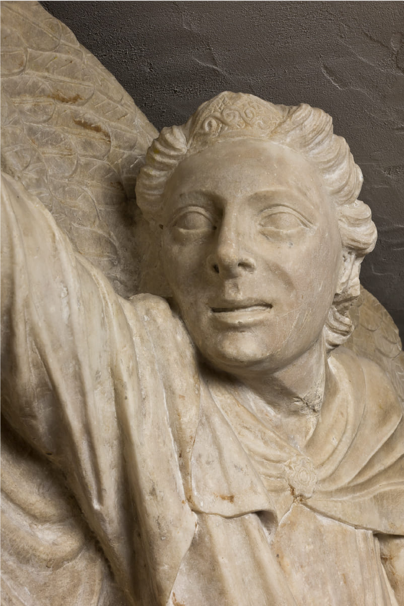 Genoa, recomposed the Fieschi Monument, a masterpiece of Gothic sculpture