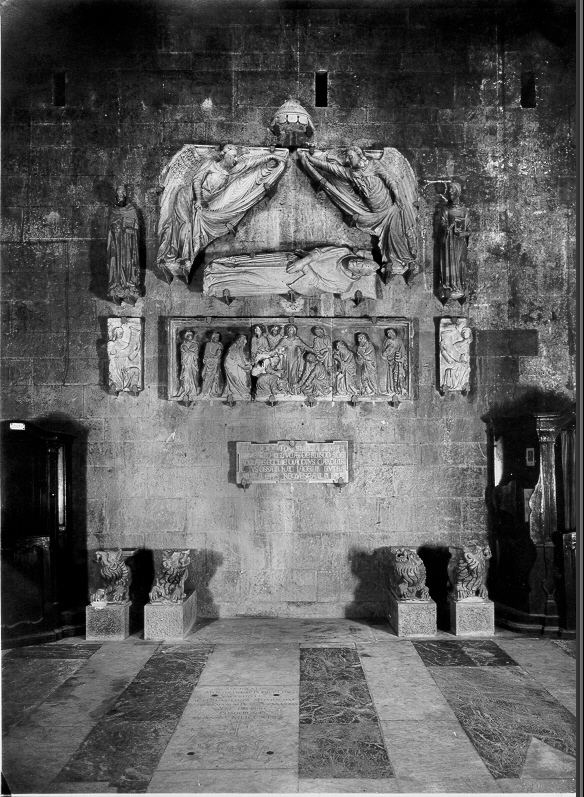 Genoa, recomposed the Fieschi Monument, a masterpiece of Gothic sculpture