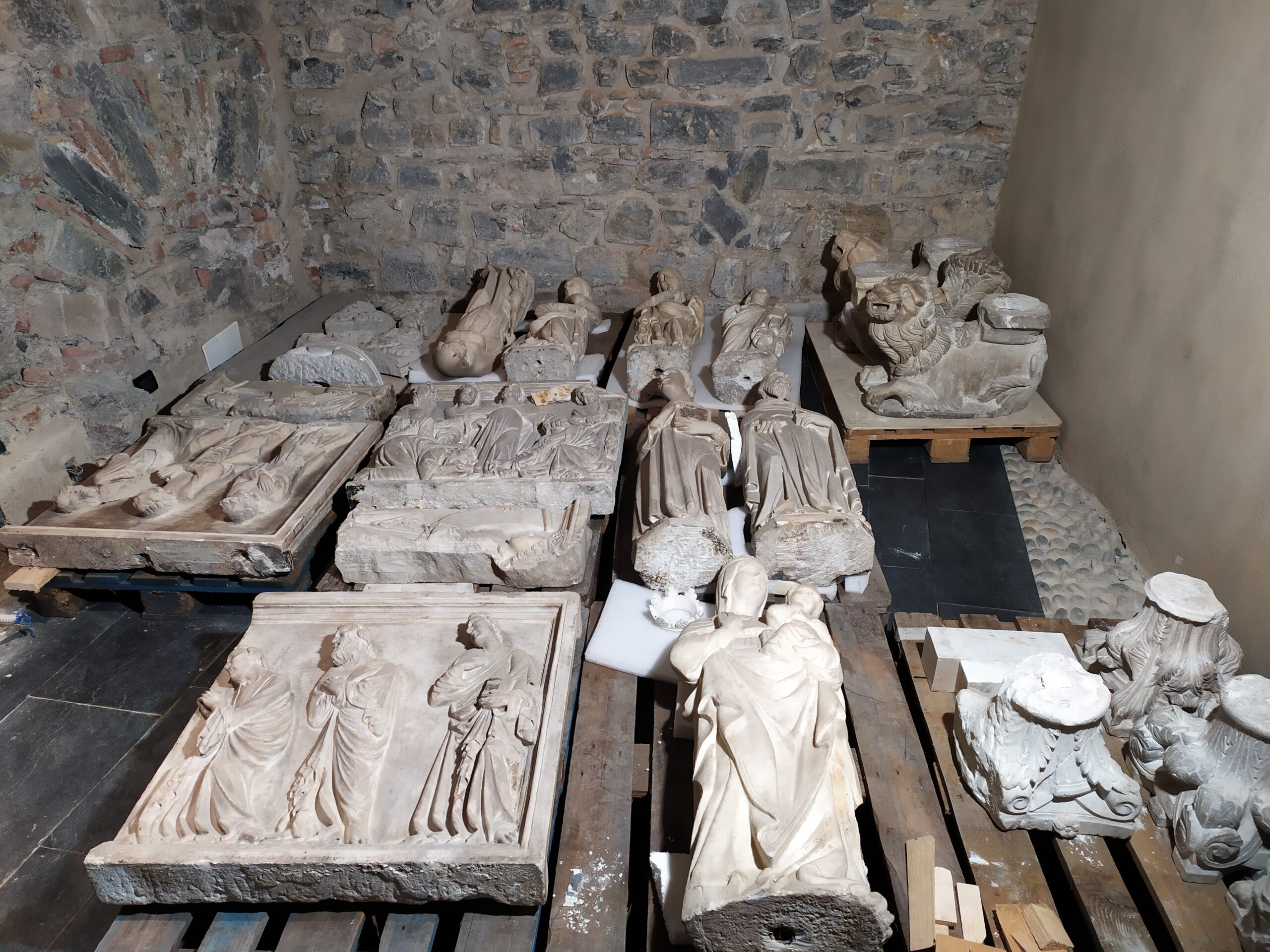 Genoa, recomposed the Fieschi Monument, a masterpiece of Gothic sculpture