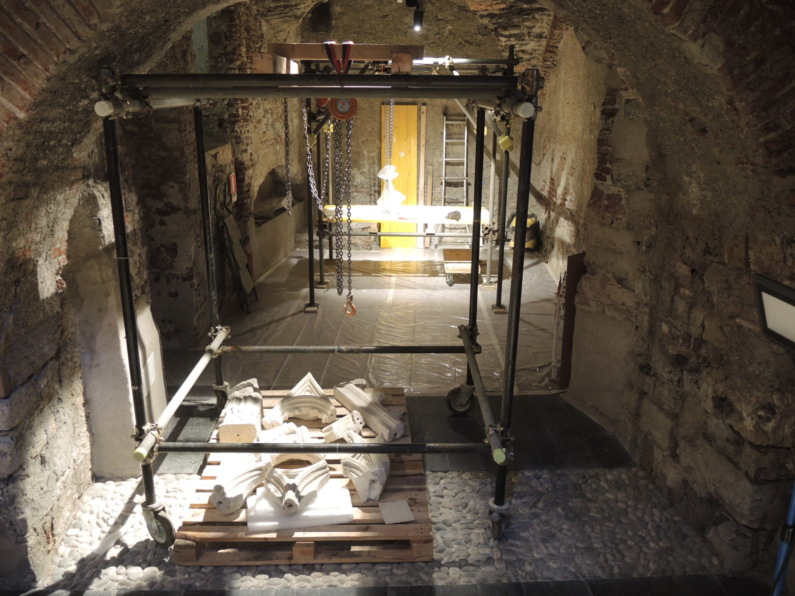 Genoa, recomposed the Fieschi Monument, a masterpiece of Gothic sculpture