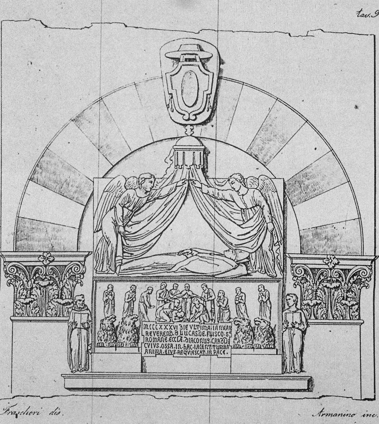 Genoa, recomposed the Fieschi Monument, a masterpiece of Gothic sculpture
