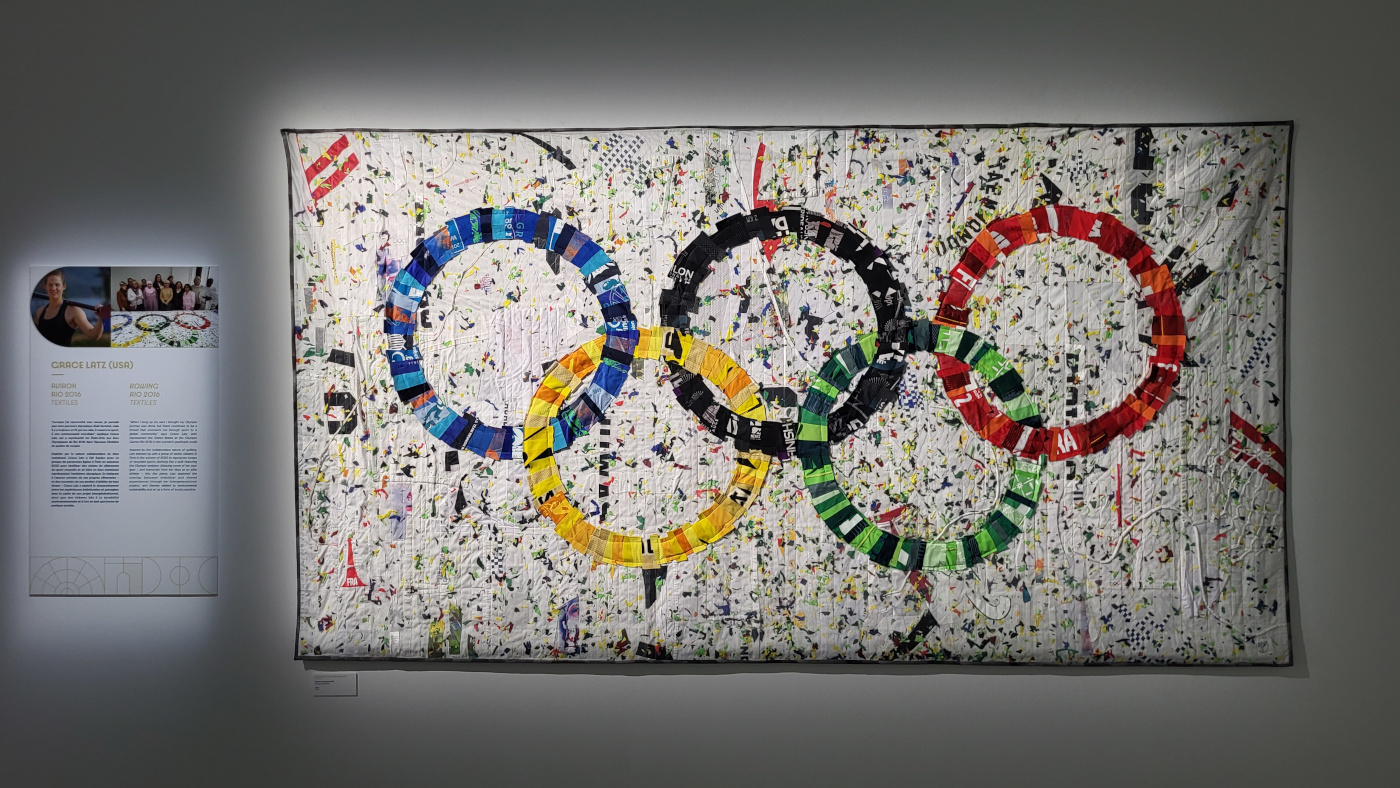 Works of art created by Olympic athletes are on display at the Palais ...