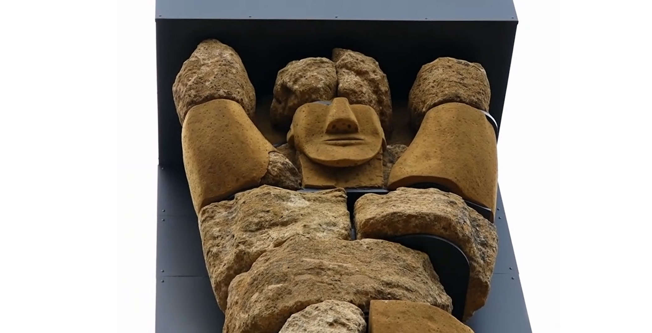 Agrigento's telamon, symbol of the Sicilian region's upside-down world