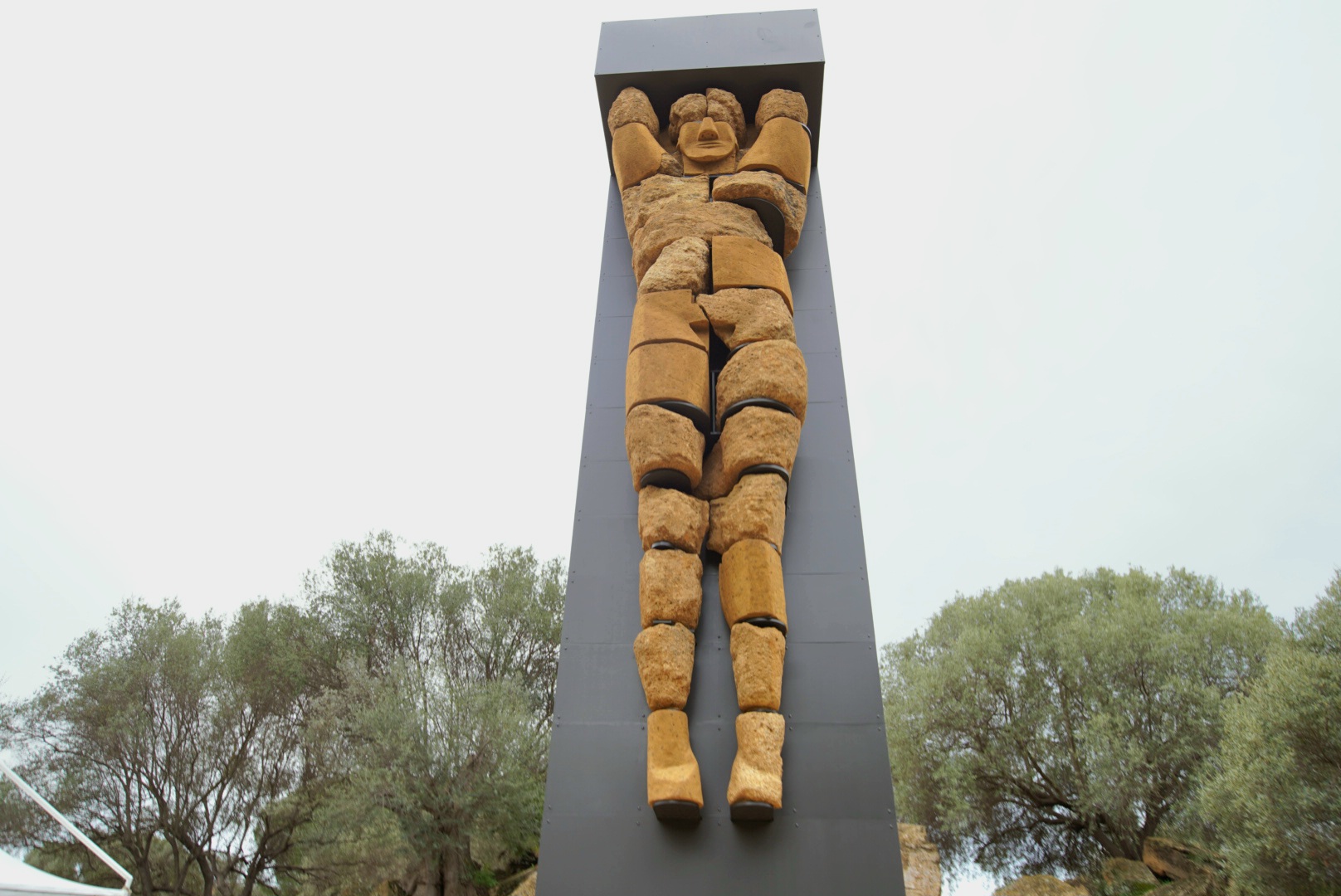 Agrigento's telamon, symbol of the Sicilian region's upside-down world