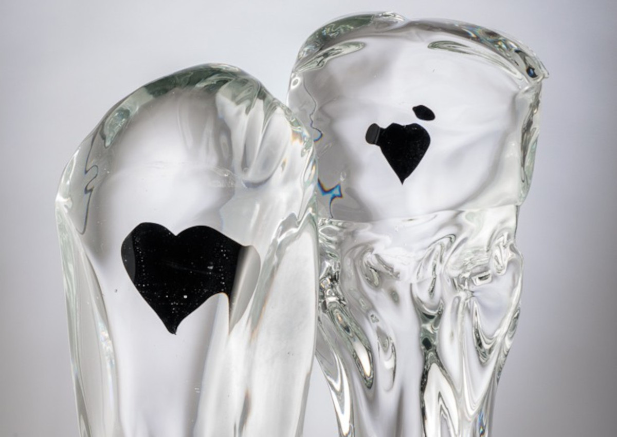 Venice, in the historic Negozio Olivetti on display glass sculptures by ...